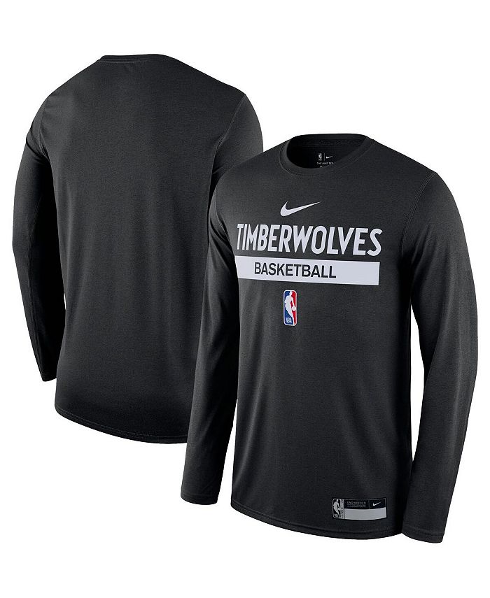 Nike Men's Black Minnesota Timberwolves 2022/23 Legend On-Court Practice Performance Long Sleeve ...