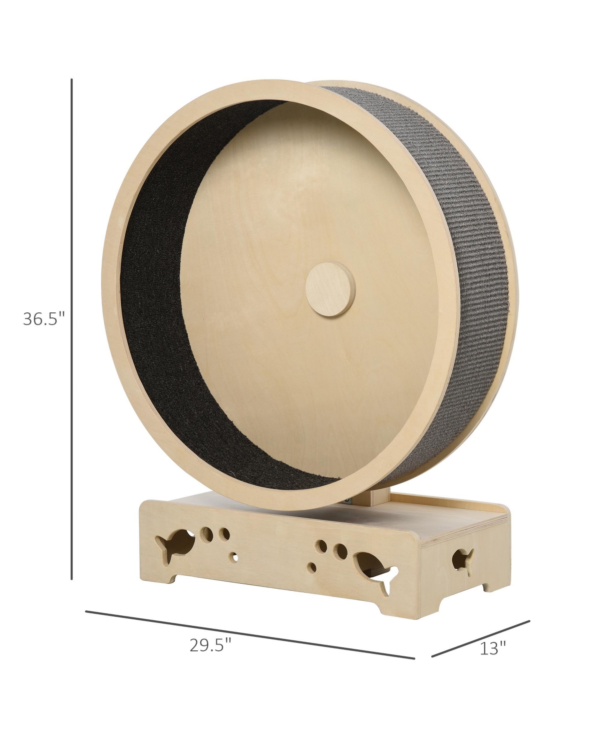 Pawhut Cat Exercise Wheel Treadmill /W 2-Sided Design, Cat Spinning ...