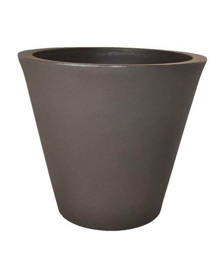 Tusco Products Cosmopolitan Round Garden Planter Espresso Brown, 16in ...