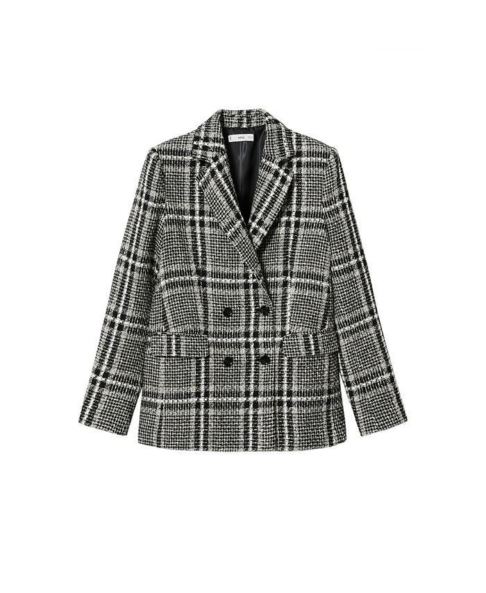 MANGO Women's Tweed Check Blazer - Macy's