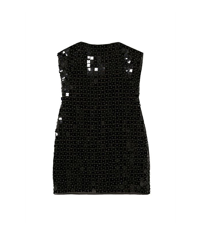 MANGO Women's Short Sequin Dress - Macy's