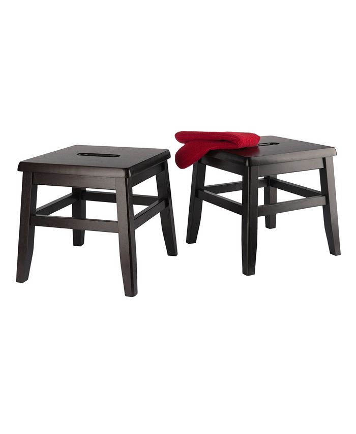 Winsome Kaya 2-Piece Wood Conductor Stool Set - Macy's