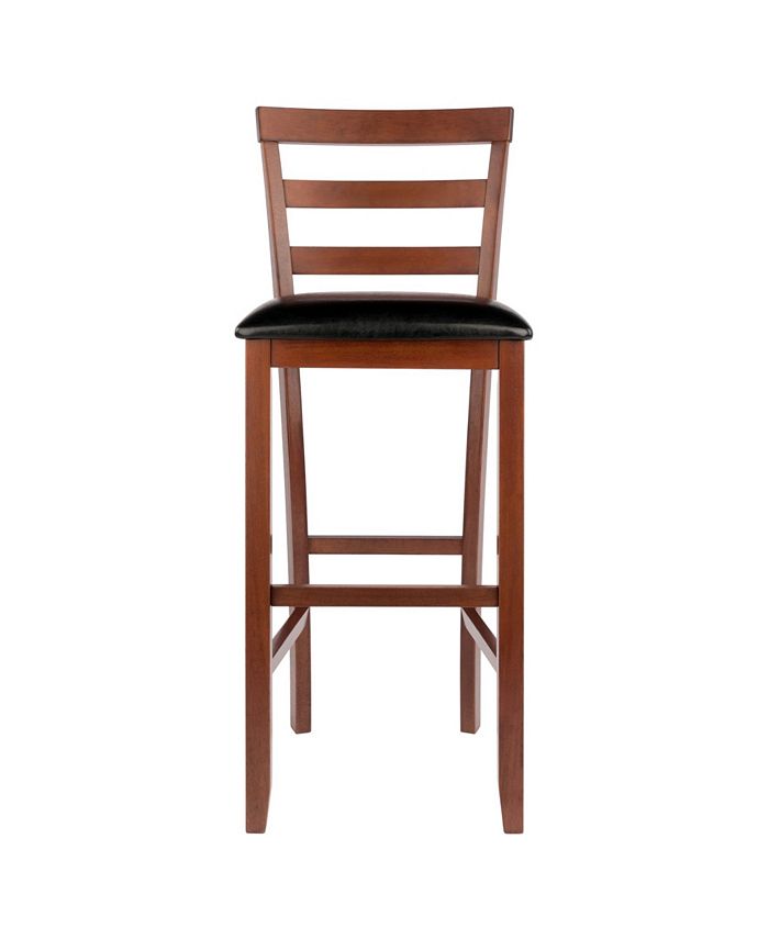 Winsome Simone 2-Piece Wood Cushion Ladder-Back Bar Stool Set - Macy's