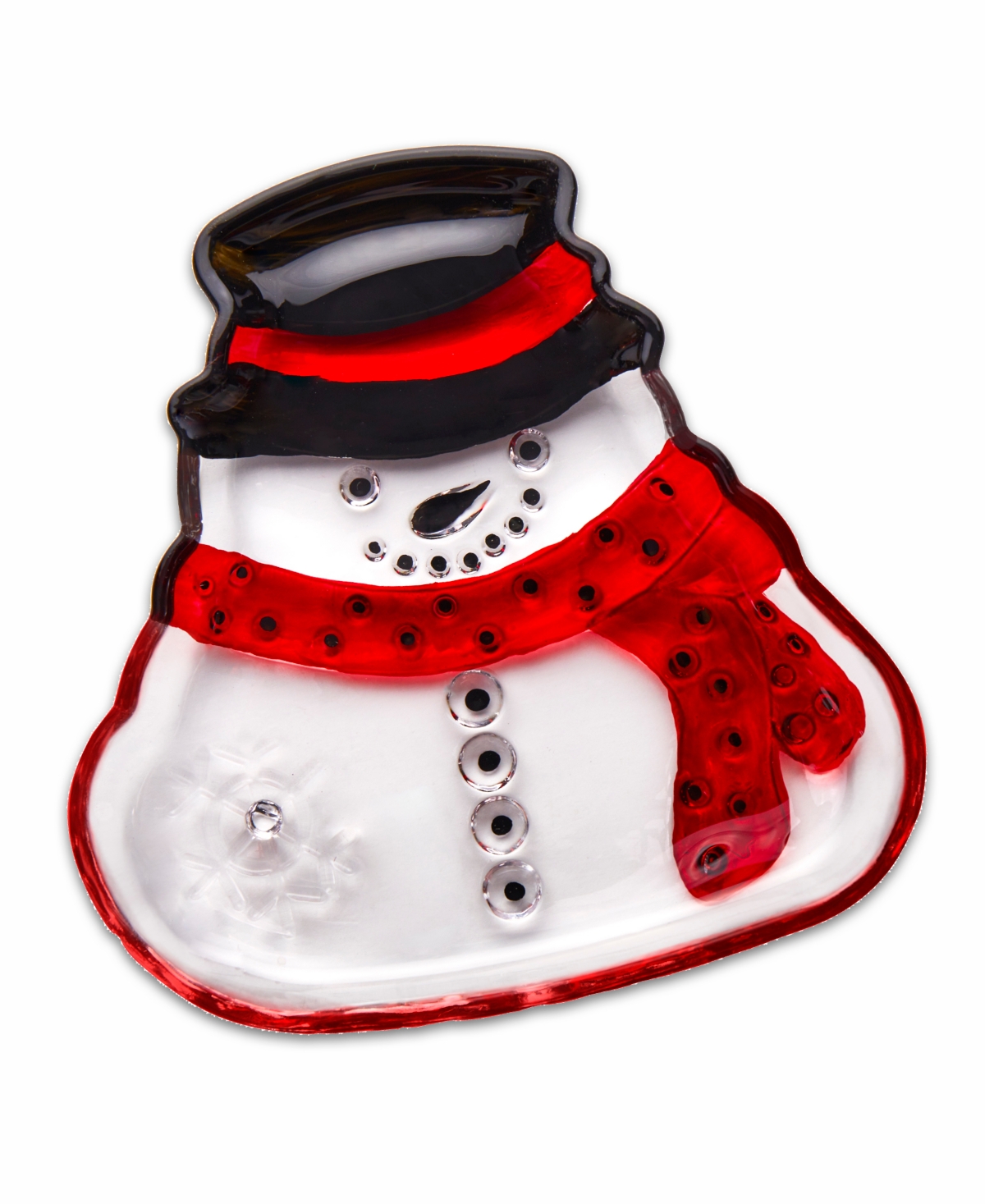 Click here for Godinger Snowman Shaped Tray with Colors - Red prices