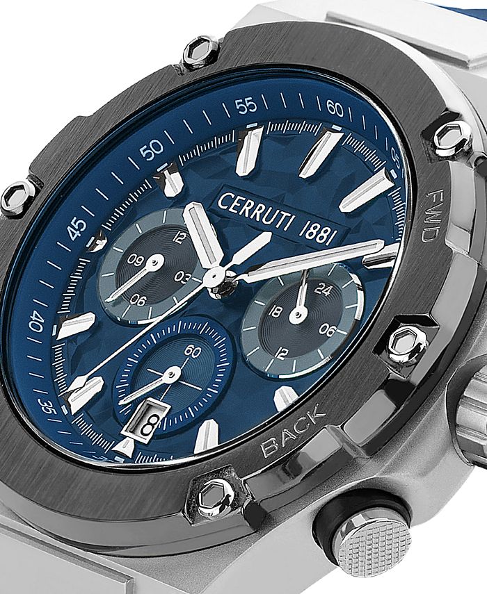 Cerruti 1881 Men's Lucardo Collection Blue Dark Silicone Strap Watch ...