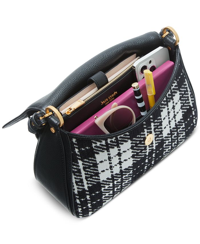 kate spade new york Hudson Posh Plaid Jacquard Small Convertible Flap ...