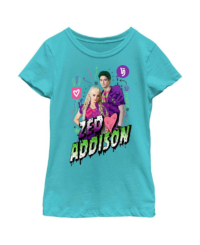 Disney Girl's Z-O-M-B-I-E-S Zed and Addison Child T-Shirt - Macy's