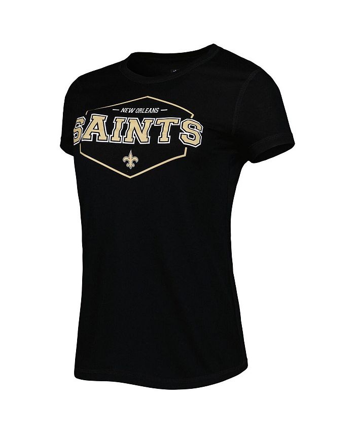 Concepts Sport Women's Black, Gold New Orleans Saints Plus Size Badge T ...