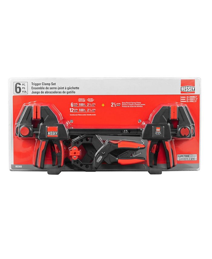 Bessey Trigger and Spring Combo Deep Reach Clamp Tool Set, 6 Piece - Macy's
