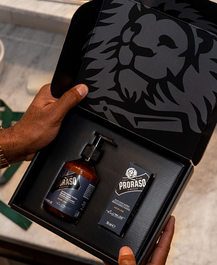 Proraso 2-Pc. Beard Care Set For Full Or Long Beards - Azur Lime Scent ...