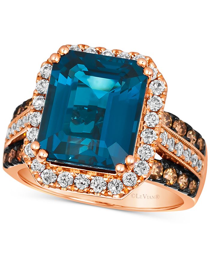 Le Vian Deep Sea Blue Topaz (6 ct. t.w.) & Diamond (1 ct. t.w ...