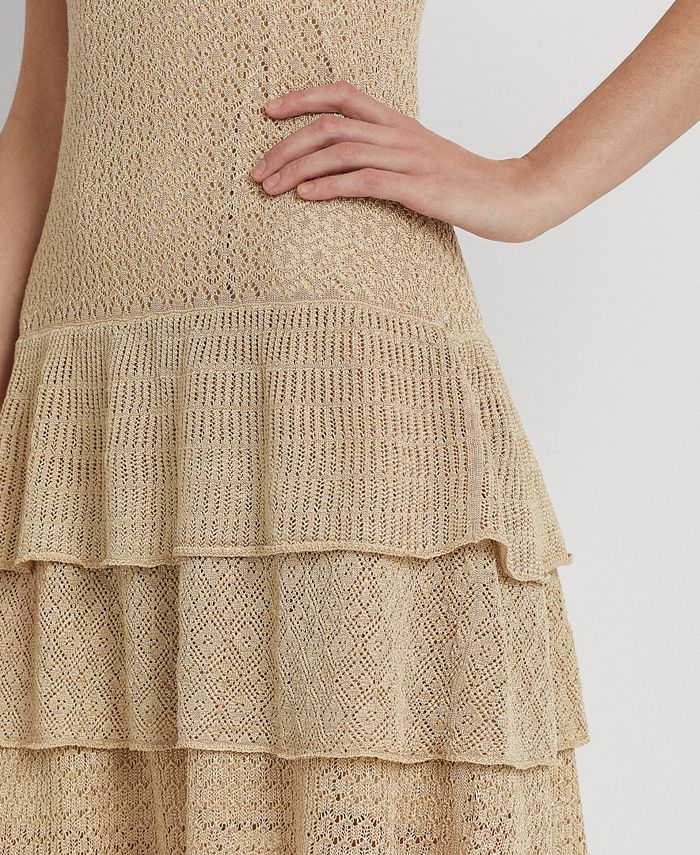 Lauren Ralph Lauren Women's Pointelle-Knit Drop-Waist Dress - Macy's