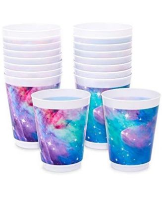 Plastic Galaxy Cups, Outer Space Birthday Party Supplies (16 oz, 16 ...