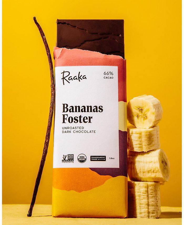 Raaka Chocolate 66% Bananas Foster Chocolate Bar, 6ct - Macy's