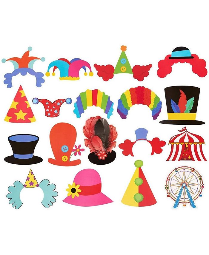 Blue Panda 72-Pack Circus Photo Booth Props - Carnival Circus Party ...