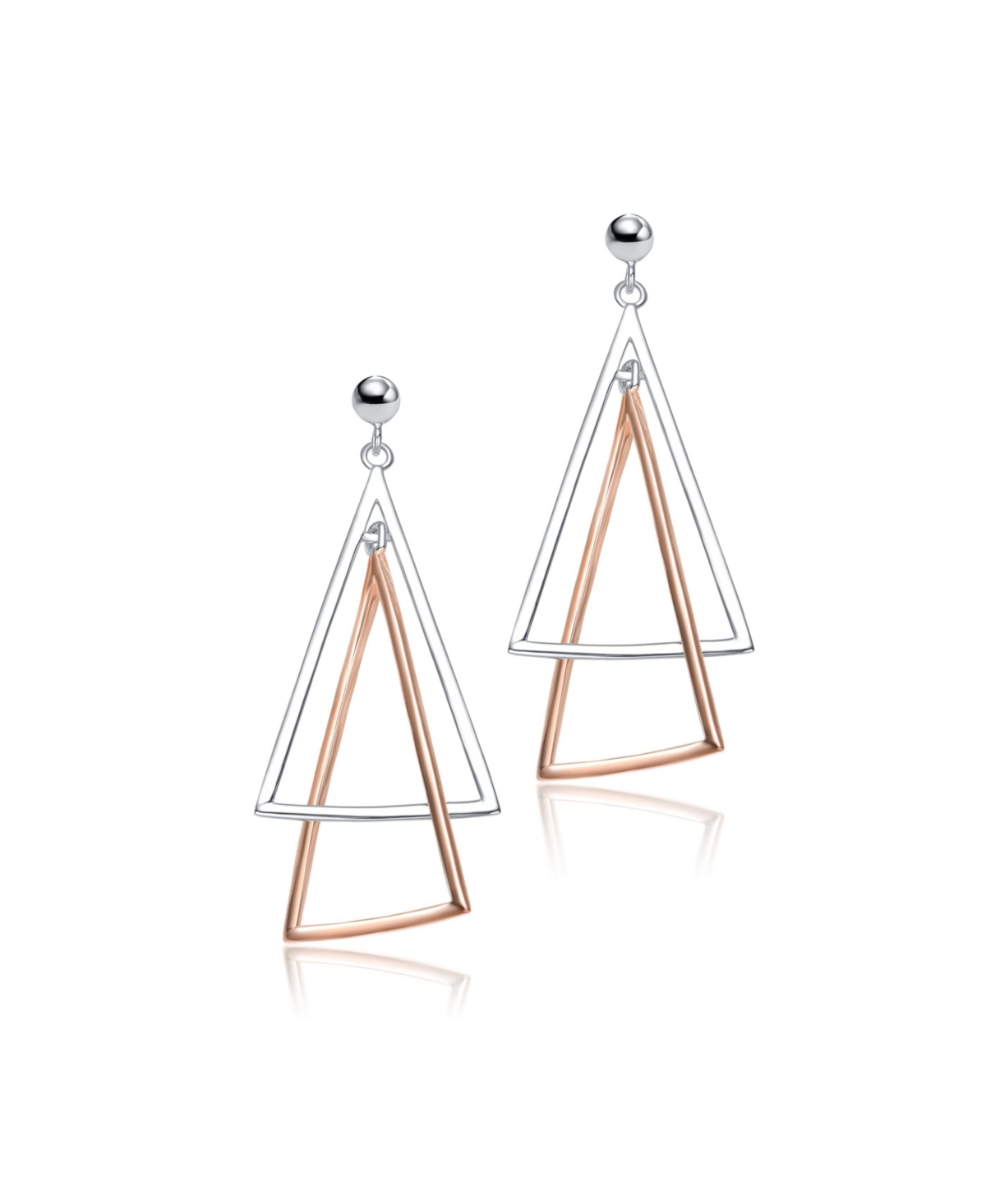 Click here for Stylish Sterling Silver Two-Tone Triangle Dangling... prices