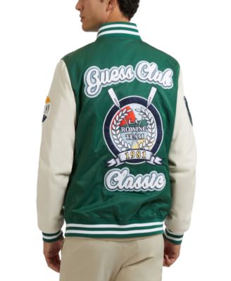 GUESS Men's Embroidered Colorblocked Varsity Bomber Jacket - Macy's