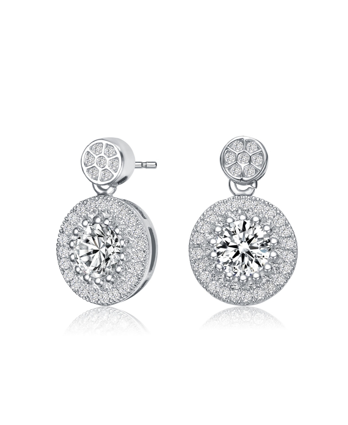 Click here for Sterling Silver with Rhodium Plated Clear Round Cu... prices