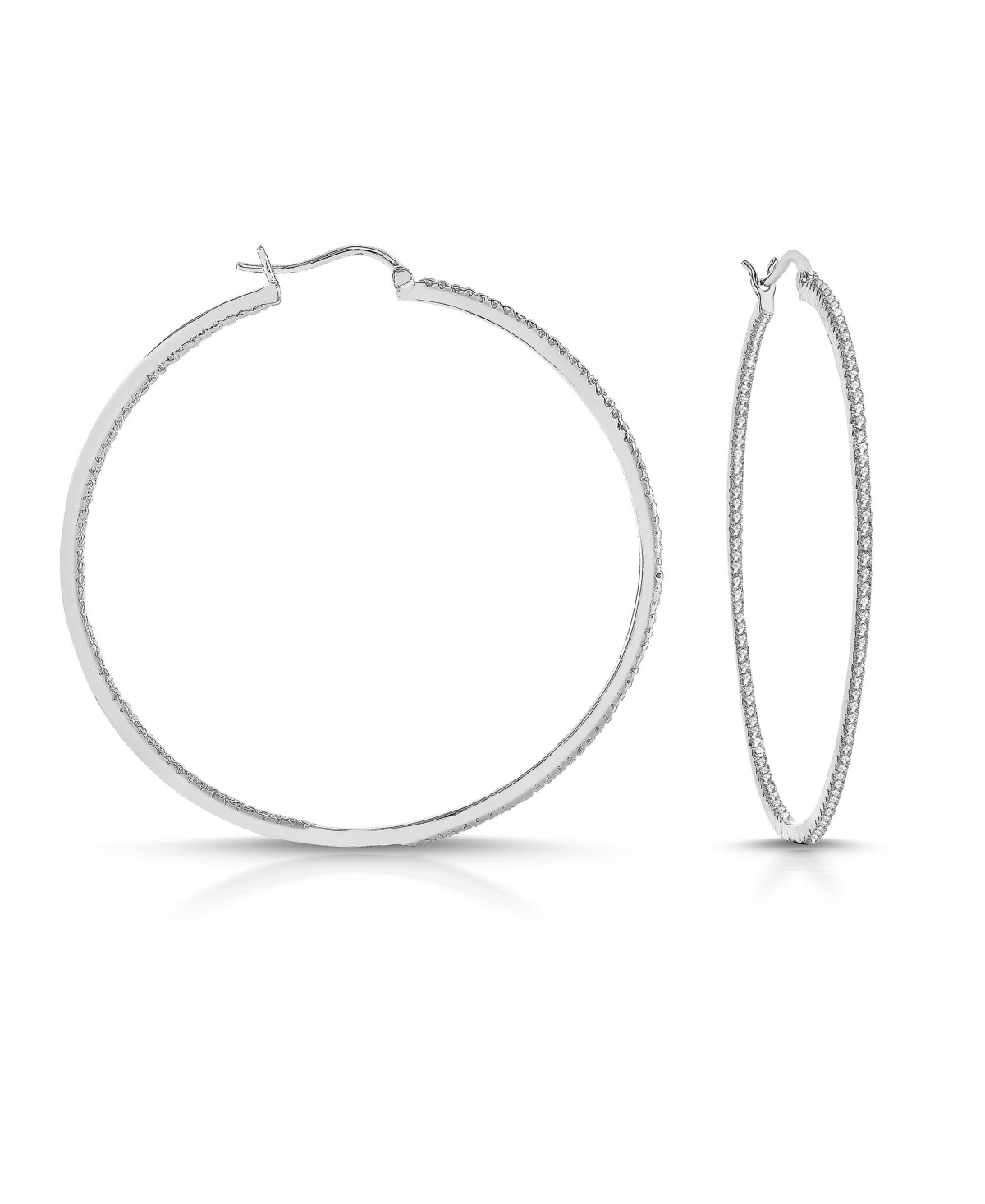 Click here for Dazzling Cubic Zirconia Large Hoop Earrings - Clea... prices