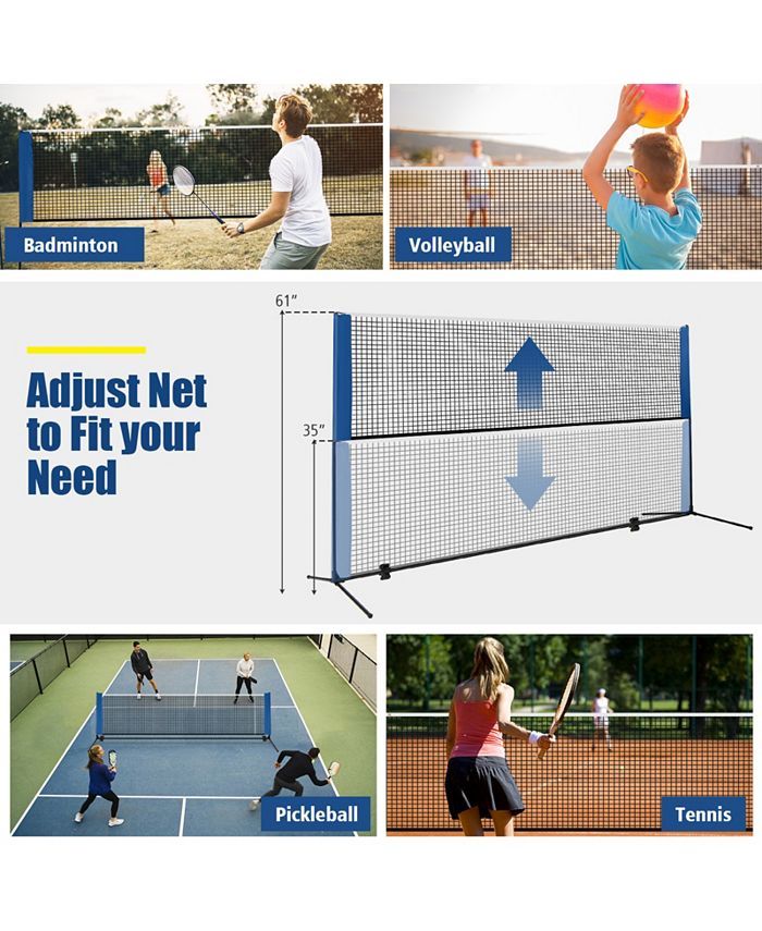 Costway Portable Badminton Beach Volleyball Tennis Training Net - Macy's
