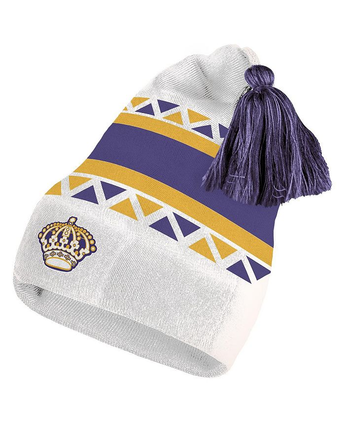 adidas Men's White, Blue Los Angeles Kings Reverse Retro 2.0 Pom Cuffed ...