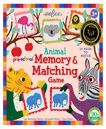 Eeboo Pre-School Animal Memory and Matching Game - Macy's