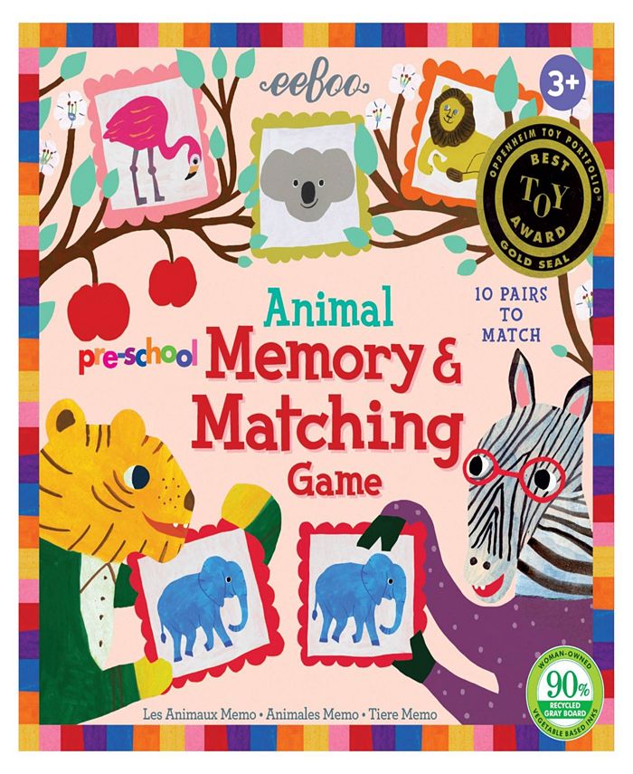 Eeboo Pre-School Animal Memory and Matching Game - Macy's