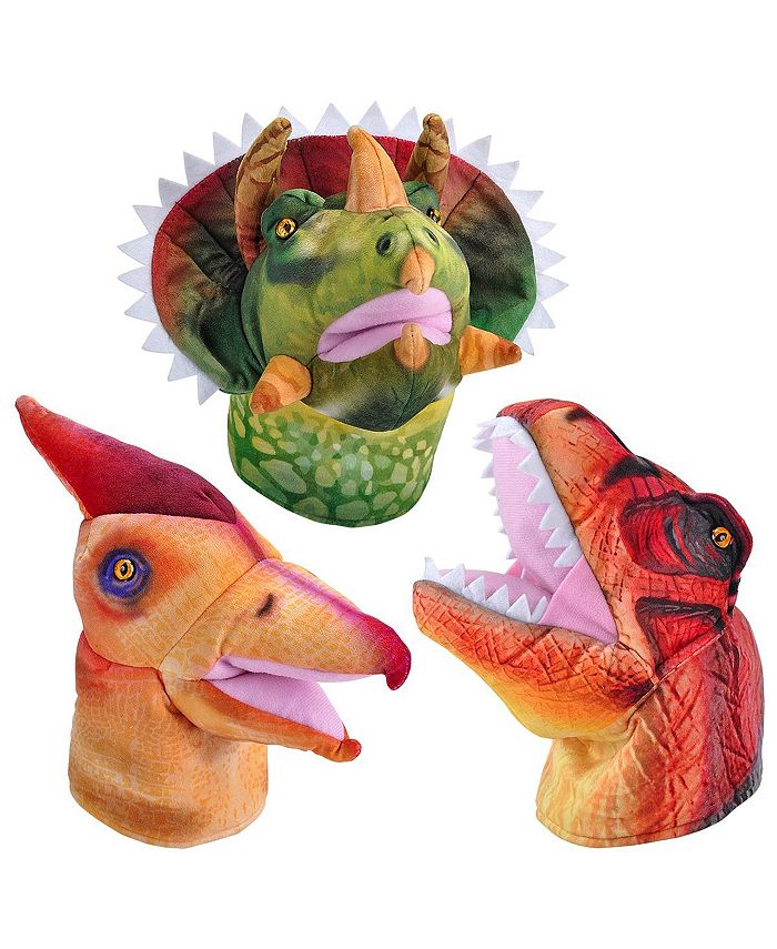 Wild Republic Dino Puppets with Sound Set - T-Rex, Pteranodon ...