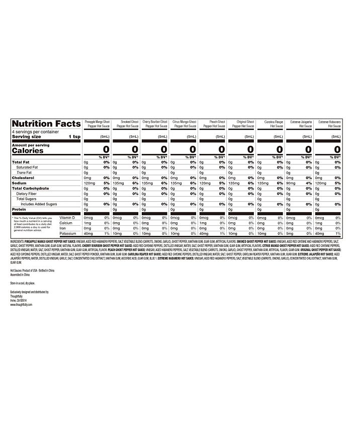 Thoughtfully Gourmet, Mini Skull Bottle Hot Sauce Gift Set, Set of 9 ...