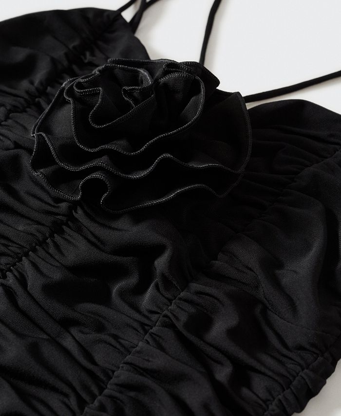 MANGO Women's Gathered Flower Detail Top - Macy's