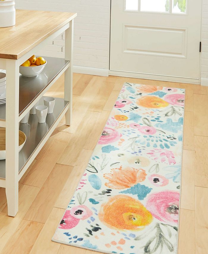 Mohawk Prismatic Watercolor Floral 2' x 5' Runner Area Rug - Macy's