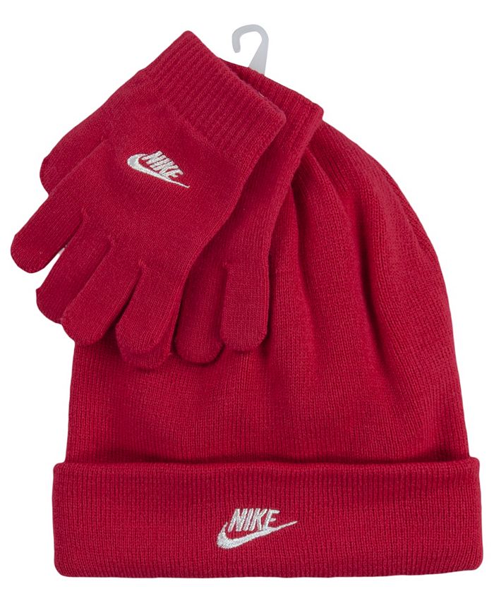 Nike Big Girls Club Beanie And Gloves Set Macys