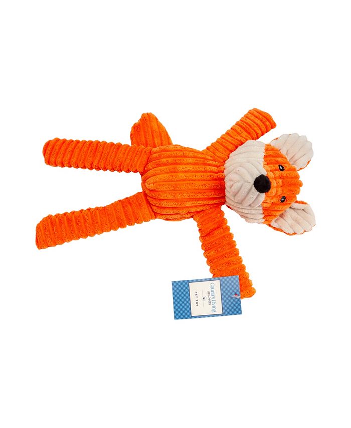 JoJo Modern Pets Victor The Fox - Corduroy Squeaker Plush Dog Toy - Macy's