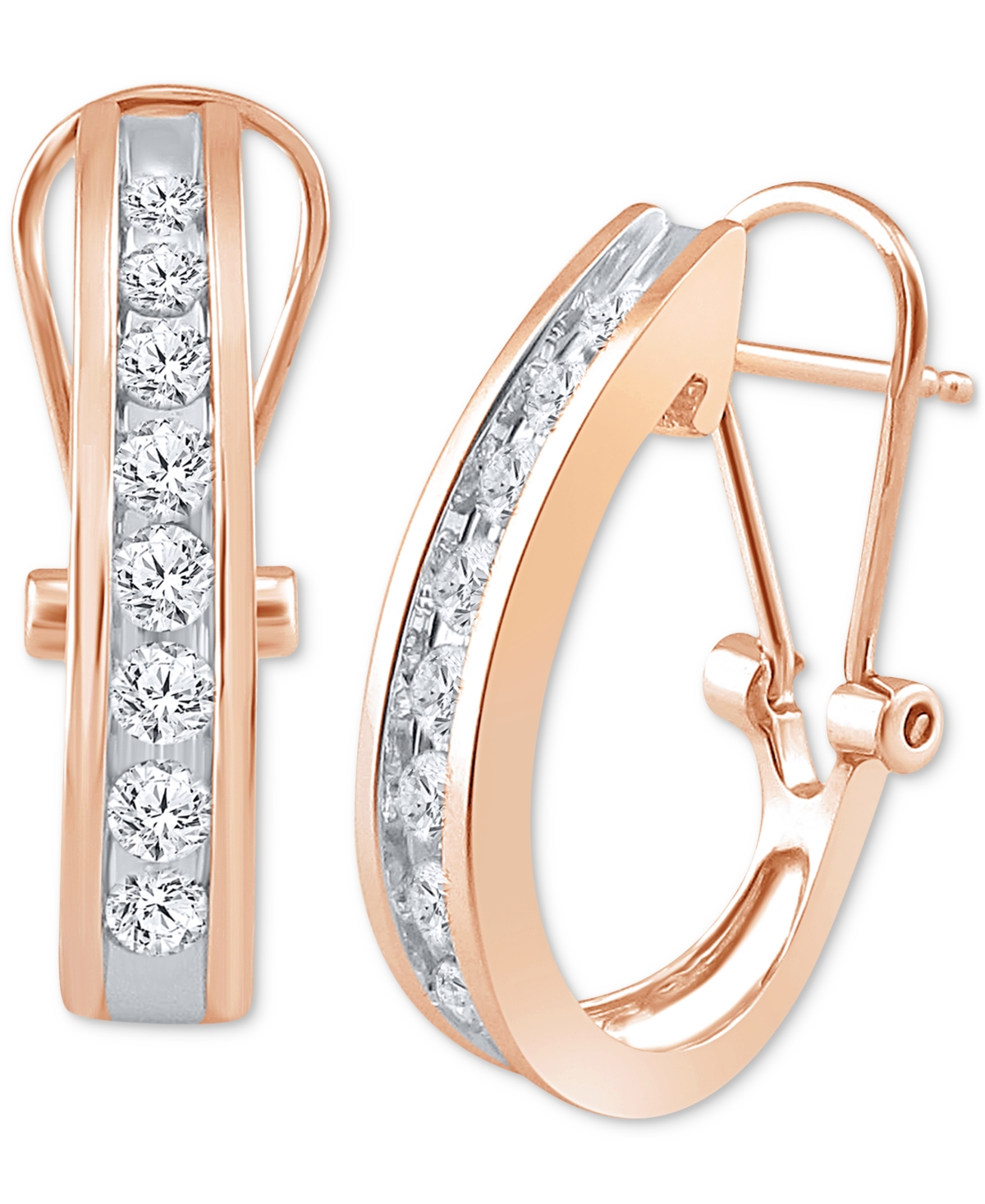 Click here for Diamond Channel-Set J-Hoop Earrings (1/2 ct. t.w.)... prices
