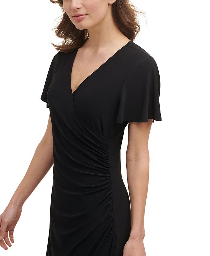 kensie Flutter-Sleeve Midi Dress - Macy's