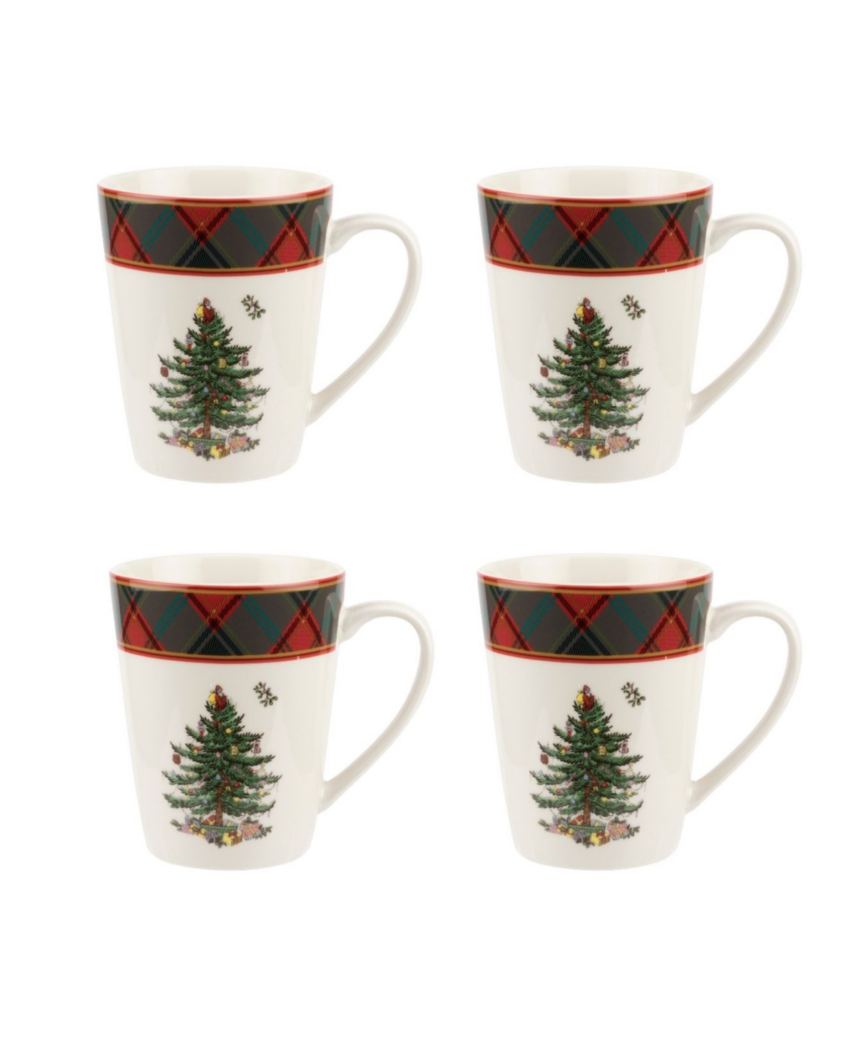 Click here for Spode Christmas Tree Tartan Mugs  Set of 4 - Multi prices