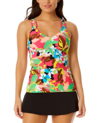 Anne Cole Women's Printed Easy Ring Tri Tankini Top & Matching Bottoms ...