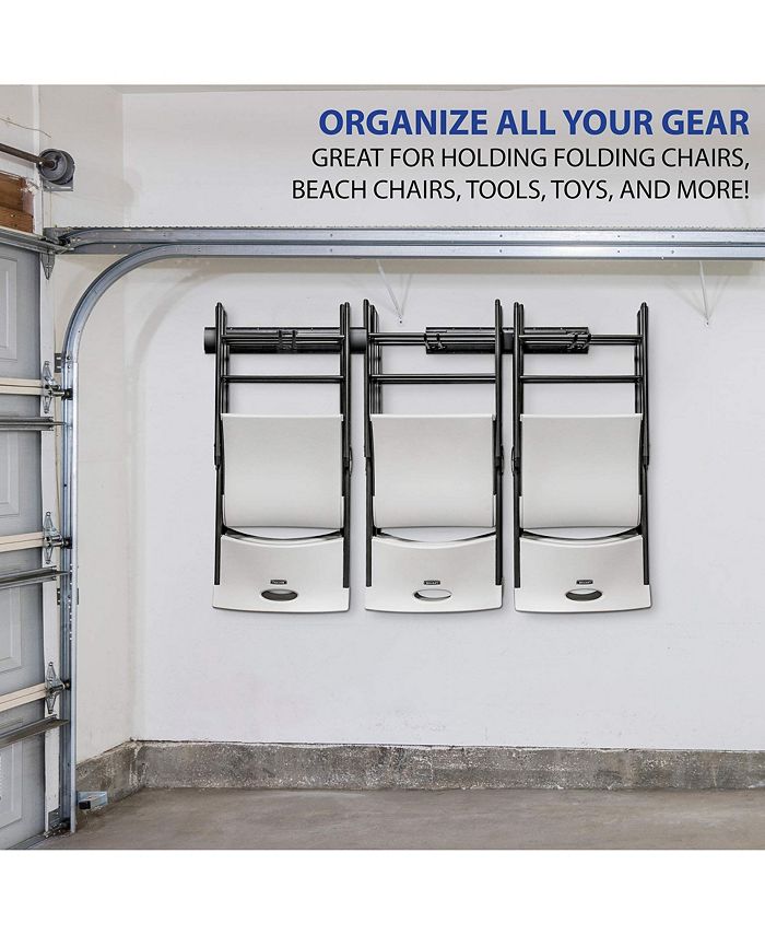 Raxgo Chair Storage Rack, Mounted Folding Chair Rack and Hanger System ...