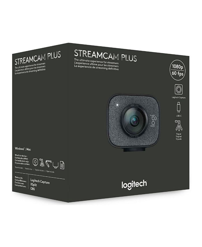 Logitech Streamcam Plus Webcam With Tripod (Graphite) With Charging Hub ...