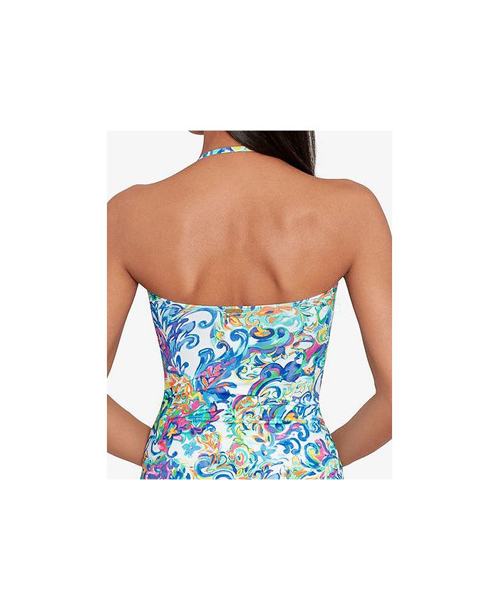 Lauren Ralph Lauren Women's Printed Twist Convertible Tankini Swim Top ...