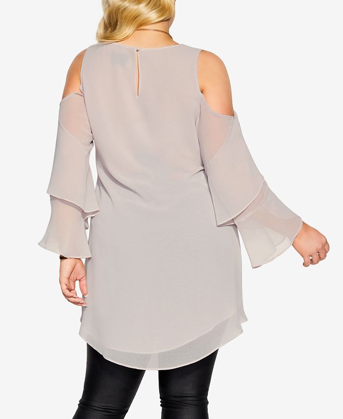 City Chic Trendy Plus Size High Low Cold Shoulder Top & Reviews - Women ...