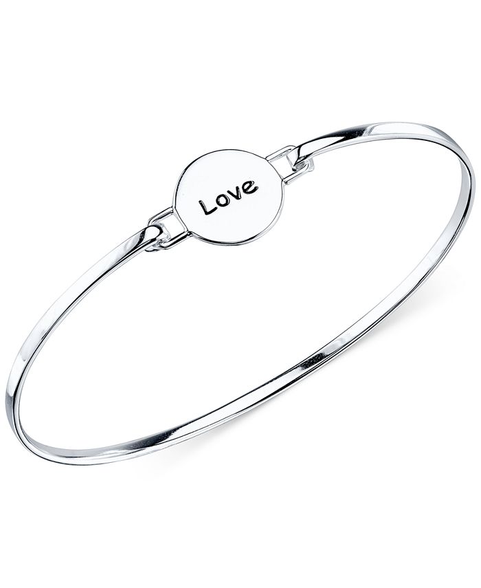 Inspirational "Love" Catch Bangle Bracelet in Sterling Silver - Macy's