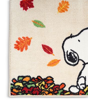 Nourison Peanuts Snoopy with Falling Leaves Accent Rug, 18" x 30 ...
