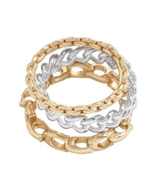 COACH Signature Chain Ring Set, 3 Piece - Macy's