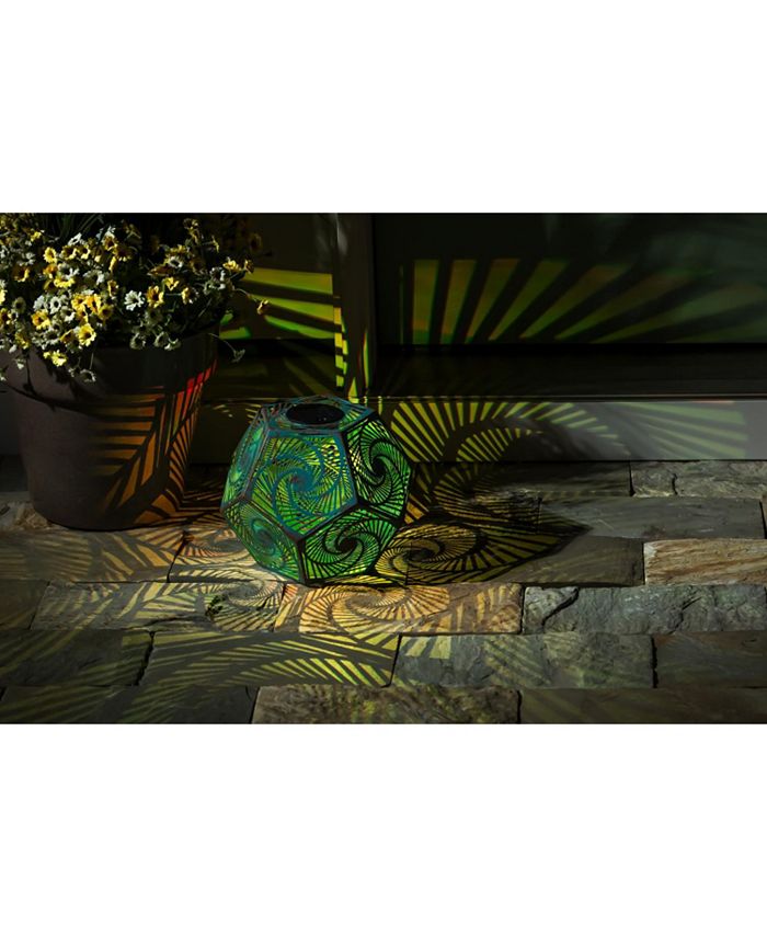 Evergreen Solar Color Changing Metal Cut Out Lantern, Large- 10x8.5x10 ...