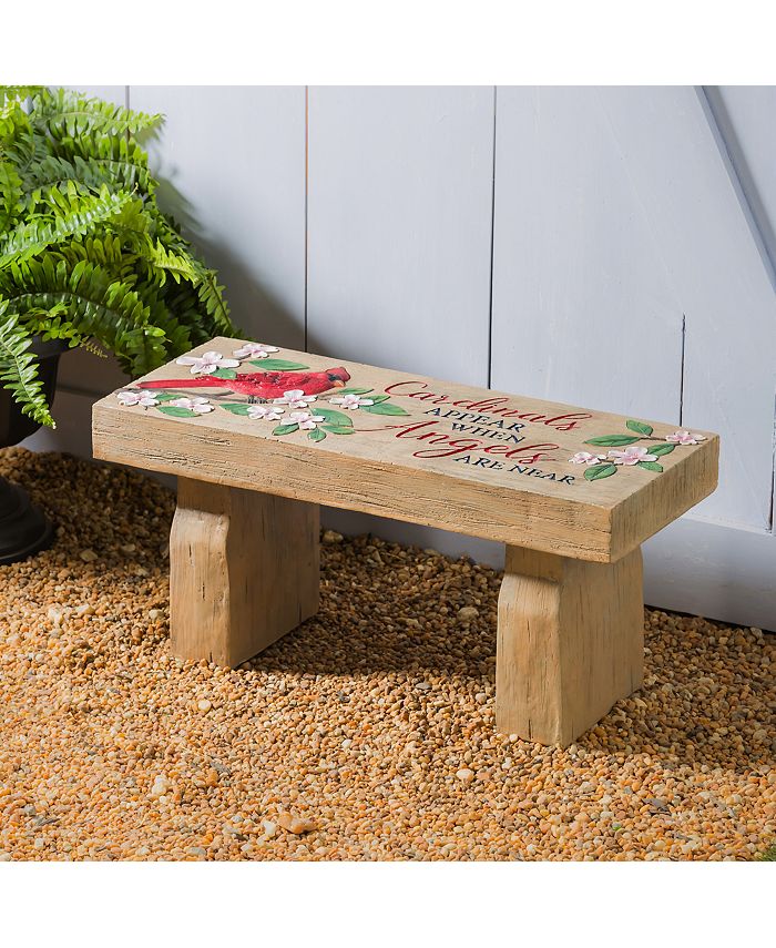 Evergreen Cardinals Appear Resin Memorial Garden Bench- 29x14x12 in ...
