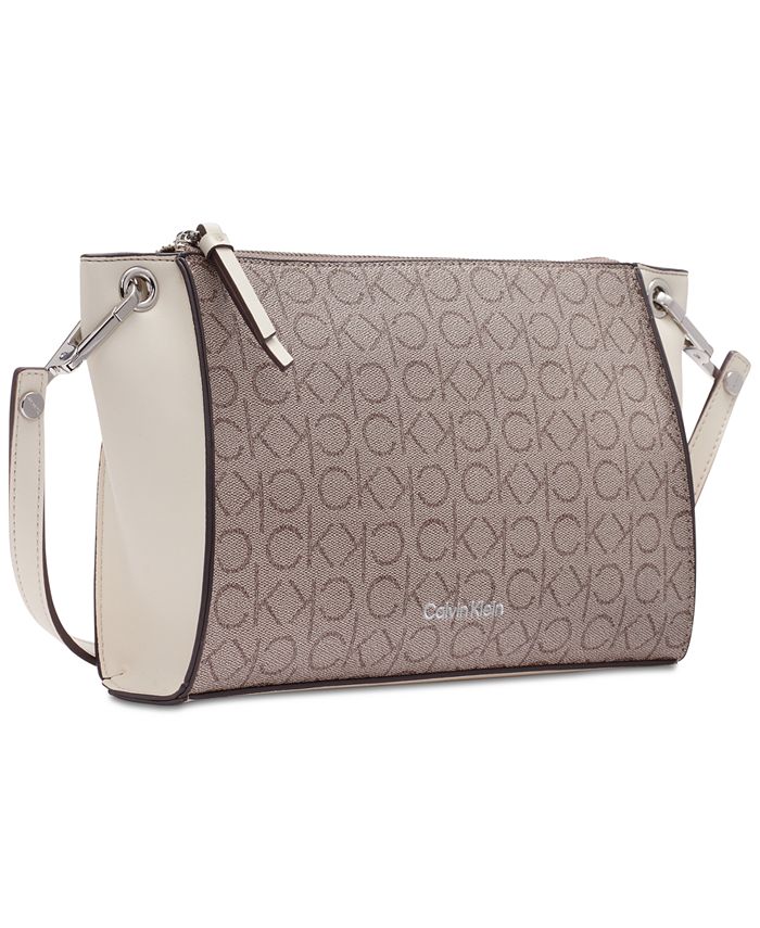 Calvin Klein Garnet Signature Top Zipper Crossbody Bag - Macy's