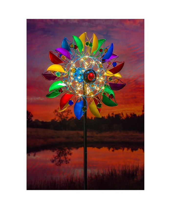 Evergreen 75"H Solar Wind Spinner, Radiant Jewel- Fade and Weather ...