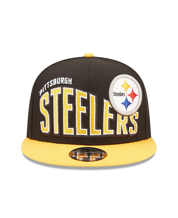 New Era Men's Black, Gold Pittsburgh Steelers Wordmark Flow 9FIFTY ...