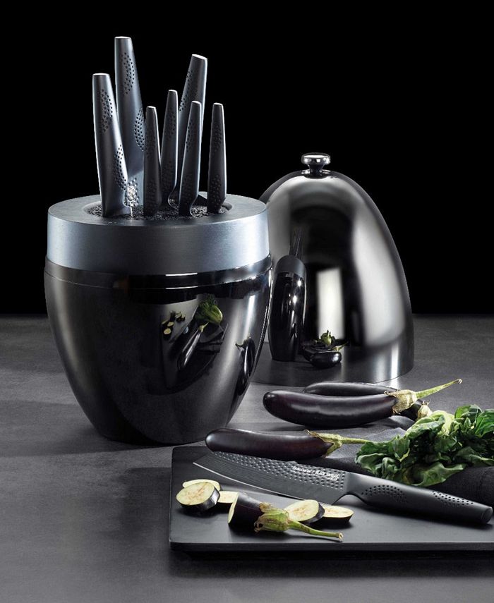 Cuisine::pro® Id3 Black Samurai the Egg Knife Block Set, 9 Piece - Macy's